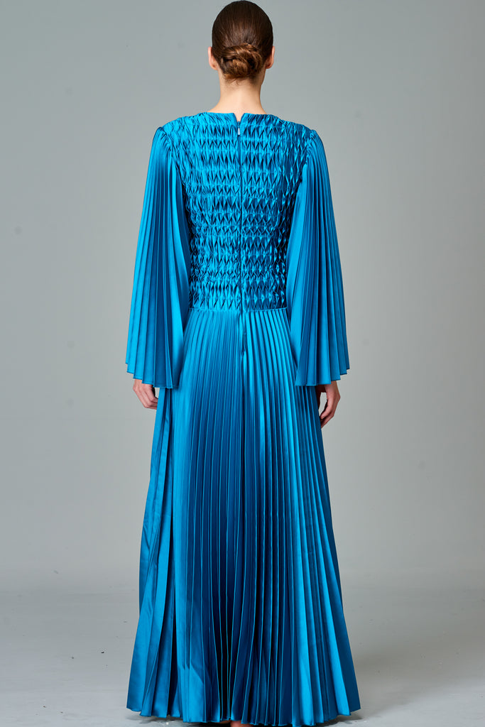 Hand Pleated Bodice with Pleat Satin Gown – John Paul Ataker